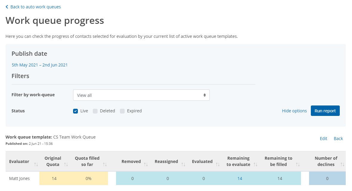 How do I set up an auto work queue? – EvaluAgent