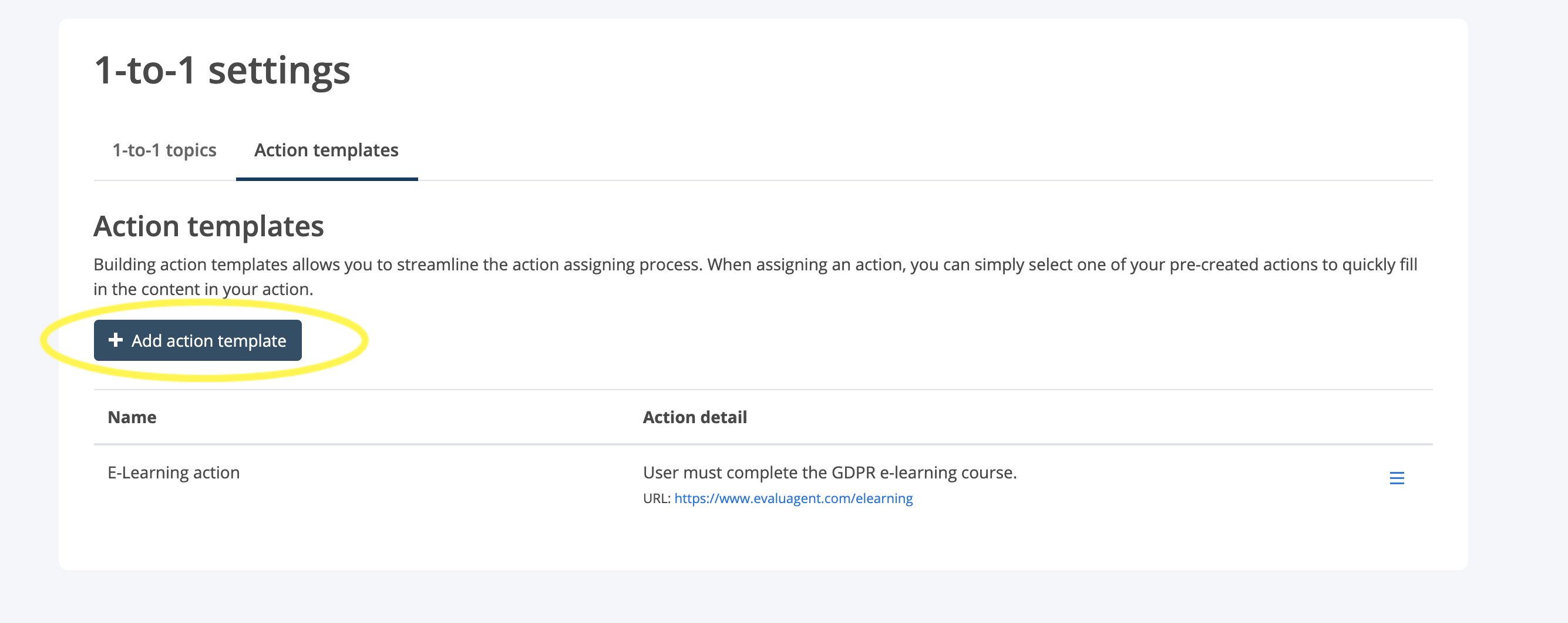 How do I configure Action templates? – EvaluAgent